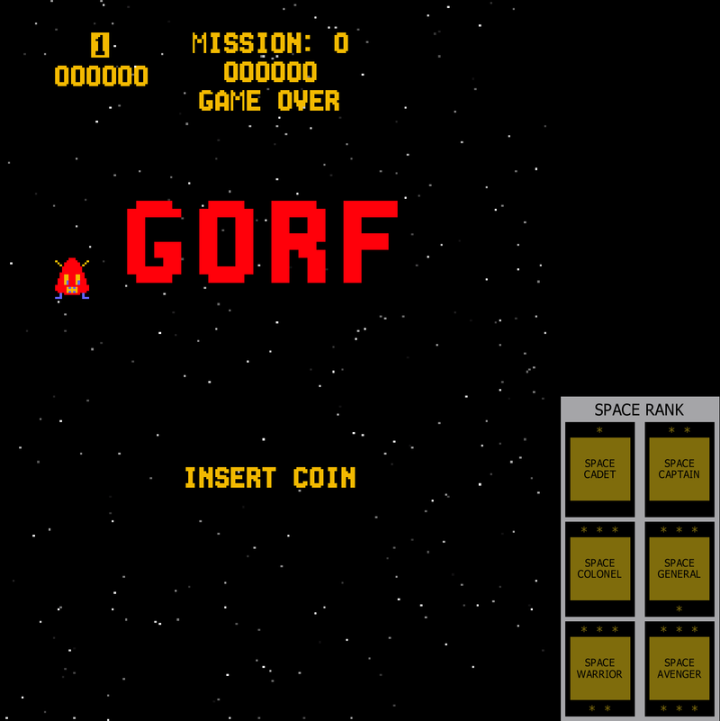 Gorf Arcade Game (1981) – Multi-Stage Shooter with Voice Taunts