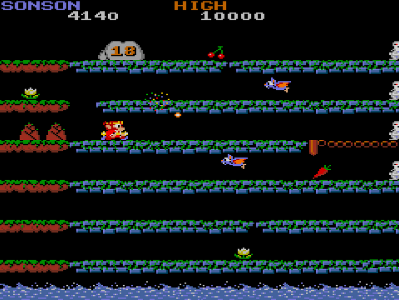 SonSon Arcade Game (1984) – Capcom’s Monkey King Shooter