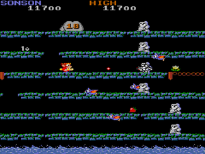 SonSon Arcade Game (1984) – Capcom’s Monkey King Shooter